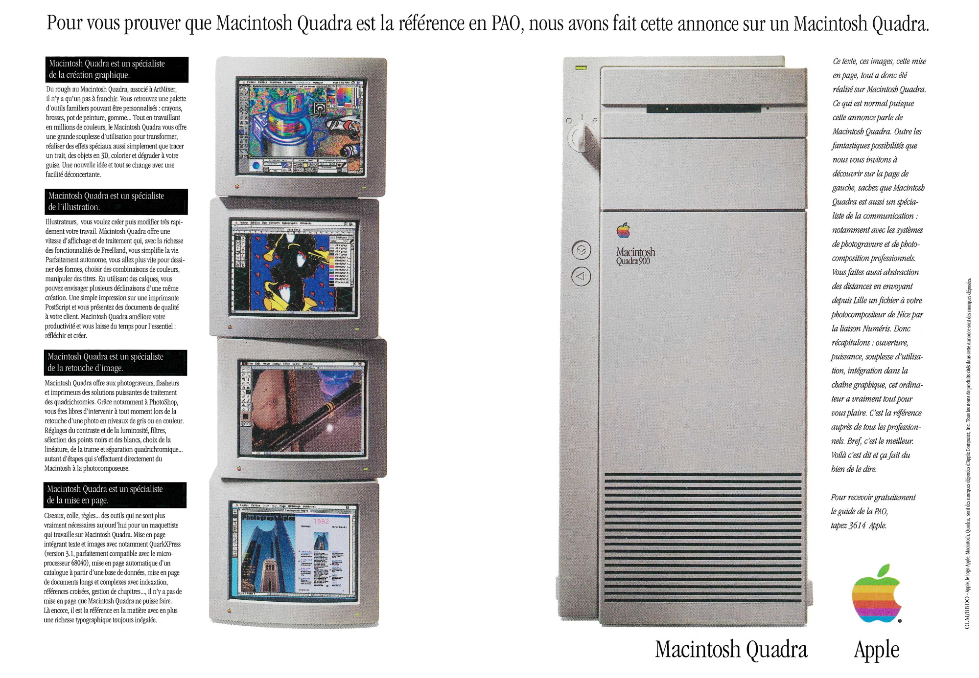 La pub du dimanche – Quadra 900 – Les trésors de l'Aventure Apple