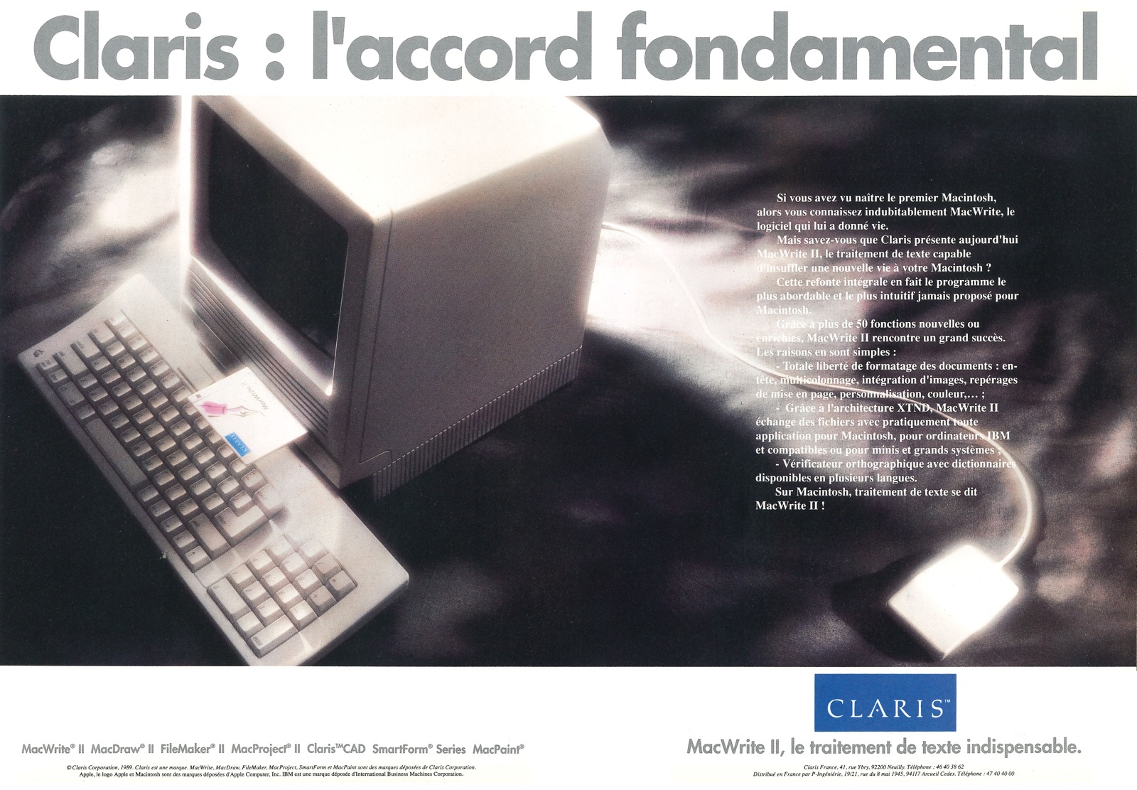 Une Publicité Française Pour Claris Macwrite Ii Les Trésors De L