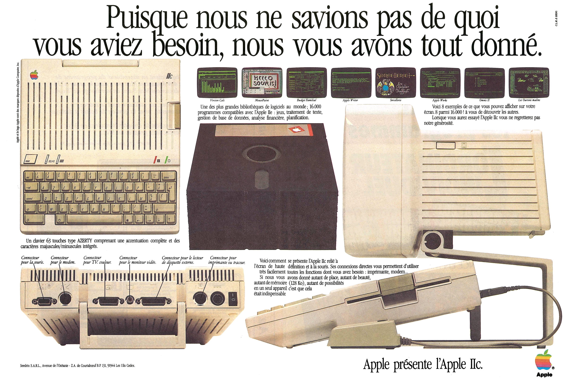 Publicité : l’Apple IIc (avec une souris de Lisa !) – Les trésors de l ...